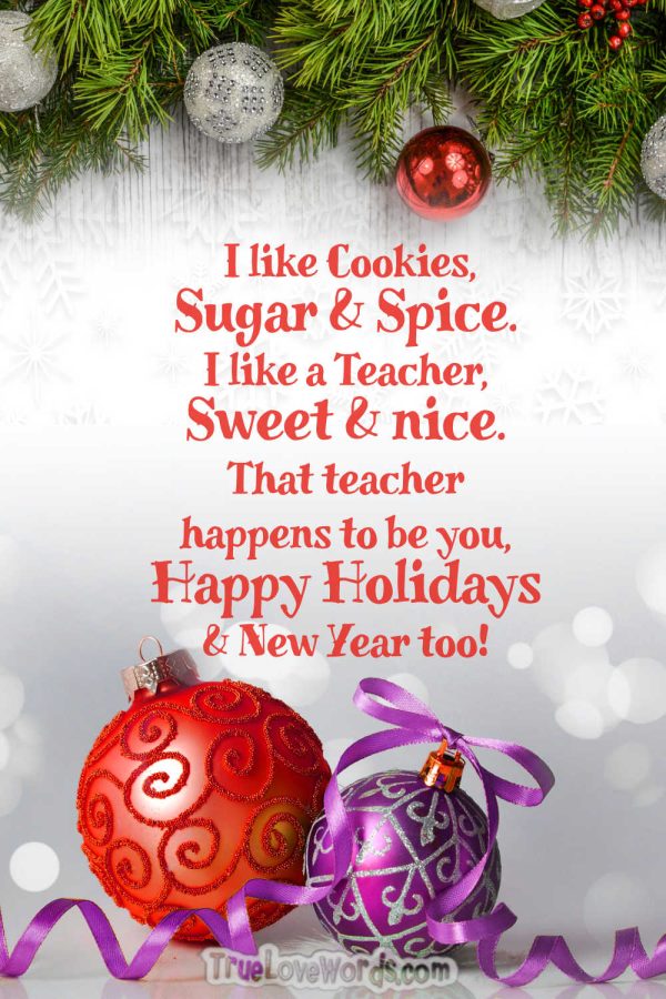 Merry Christmas Wishes For Teacher » True Love Words